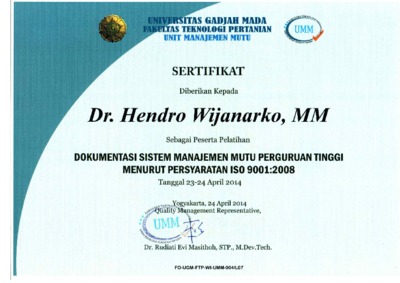 Scan Sertifikat Peserta Pelatihan Dokumentasi Sistem Manajemen Mutu Perguruan Tinggi Berbasis ...